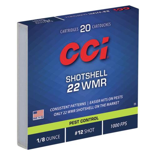 CCI 22 WMR SHOTSHELLS 1000FPS 20RD 100BX/CS 52GR #12 SHOT