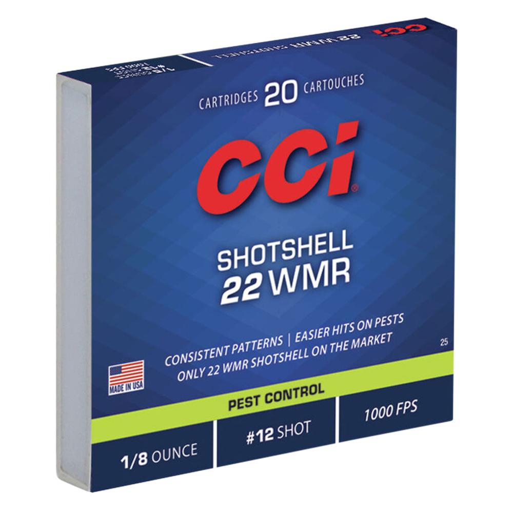 CCI 22 WMR SHOTSHELLS 1000FPS 20RD 100BX/CS 52GR #12 SHOT