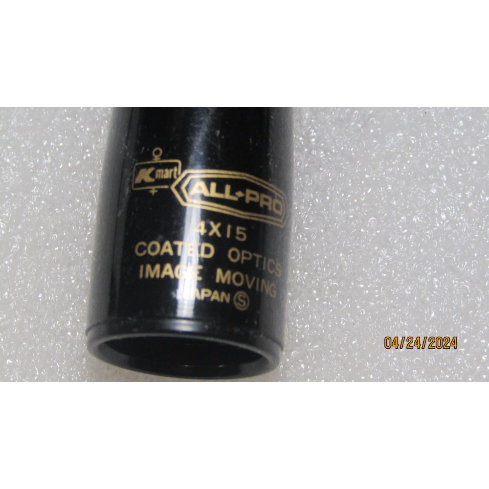 K-MART ALL RPO 4X15 RIFLE SCOPE W/ORIGINAL BOX