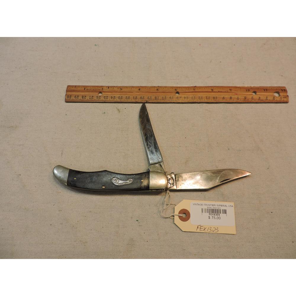 VINTAGE FRONTIER IMPERIAL USA 4624 LOCKBACK FOLDING HUNTER KNIFE