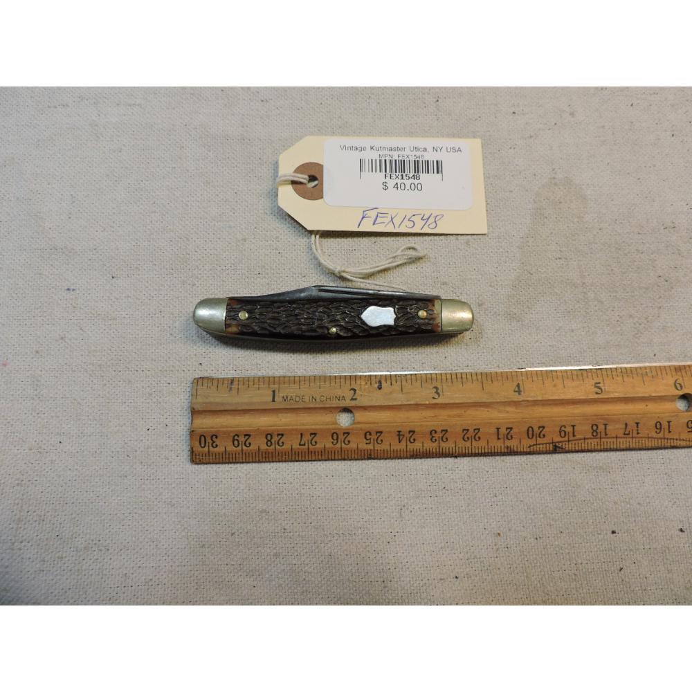 Vintage Kutmaster Utica, NY USA 3 Blade Stockman Pocket Knife