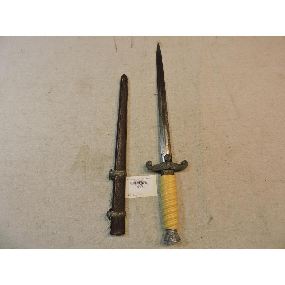 WWII German Heer Army Dagger from WKC Solingen with Tomahawk Style Eagle