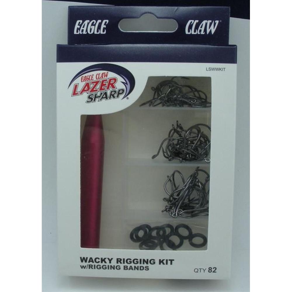 EAGLE CLAW LAZER WACKY WORM KIT TOOL/HOOKS/BANDS