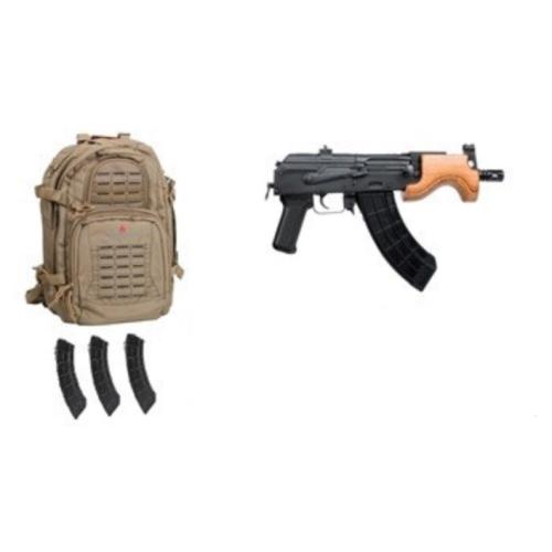 CENTURY ARMS MICRO DRACO 7.62X39 TAN AWS BACKPACK w/4 MAGS