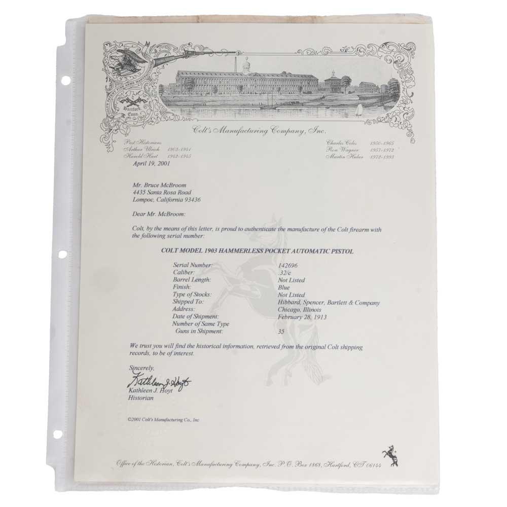 Colt Model 1903 Pocket Hammerless .32 ACP (1913 production)