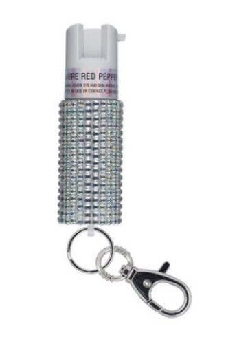 SABRE JEWELED SPRAY W/KEY RING SLV