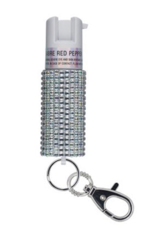SABRE JEWELED SPRAY W/KEY RING SLV