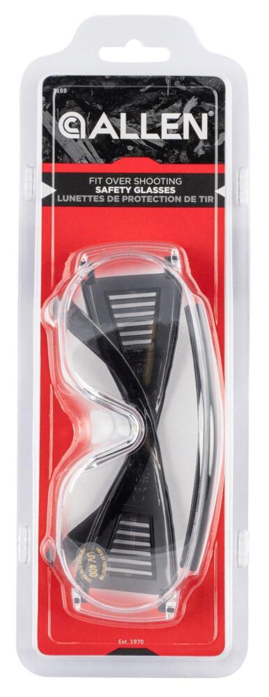 Allen 2169 Fit Over Shooting Glasses Adult Clear Lens Gray Frame