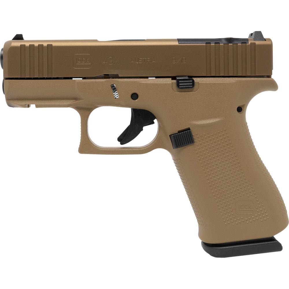 Glock 43X MOS Coyote Brown – 9mm Slimline, Optics?Ready