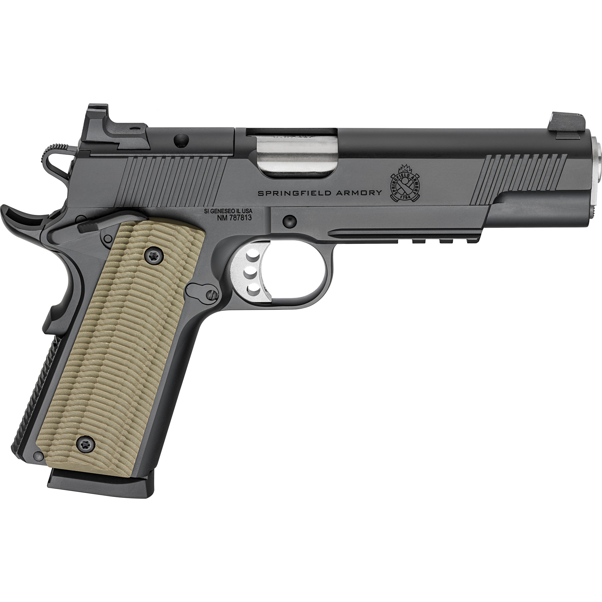 SPRINGFIELD 1911 OPERATOR AOS OPTICS READY BLACK CERAKOTE 5" BBL 9MM ...