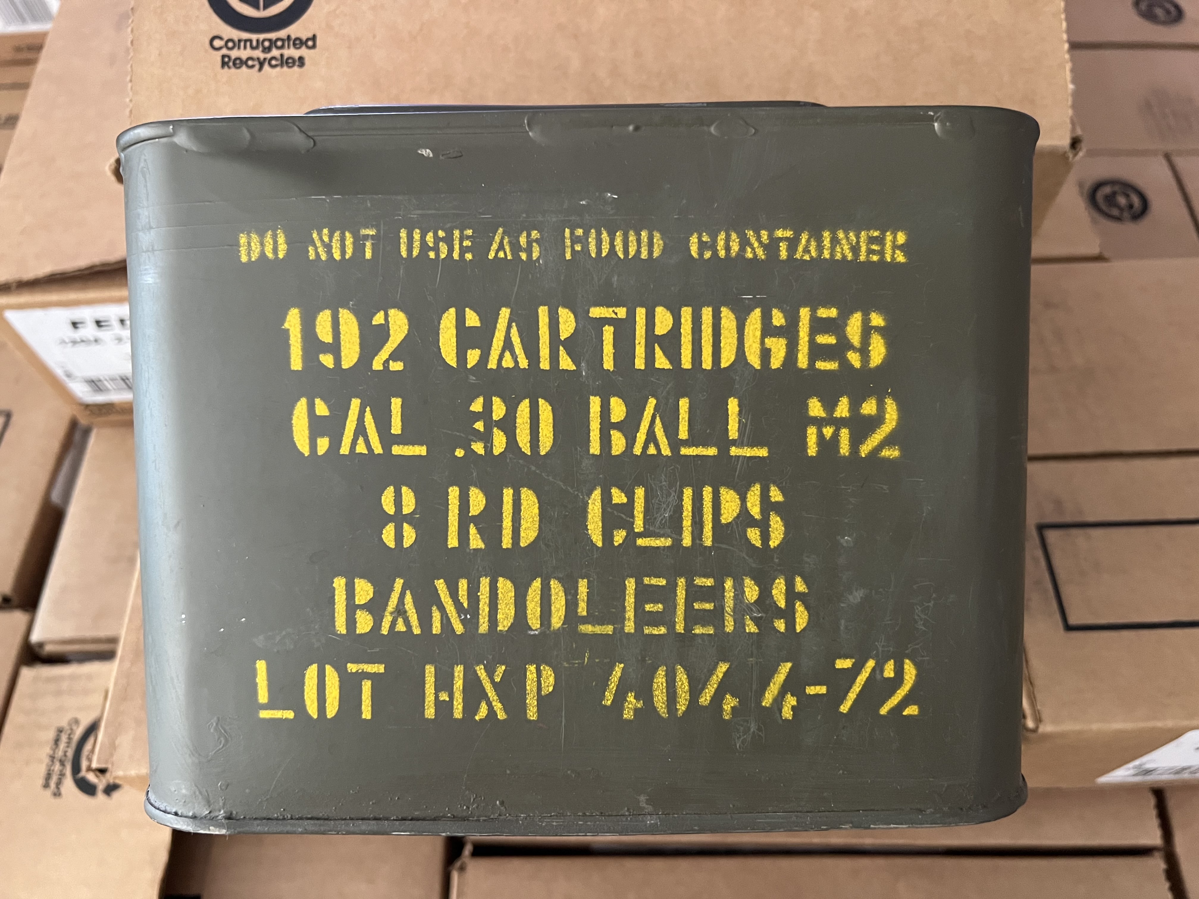GREEK SURPLUS 192 CARTRIDGES .30 CAL (30-06 SPRG) BALL M2 M1 GARAND ...