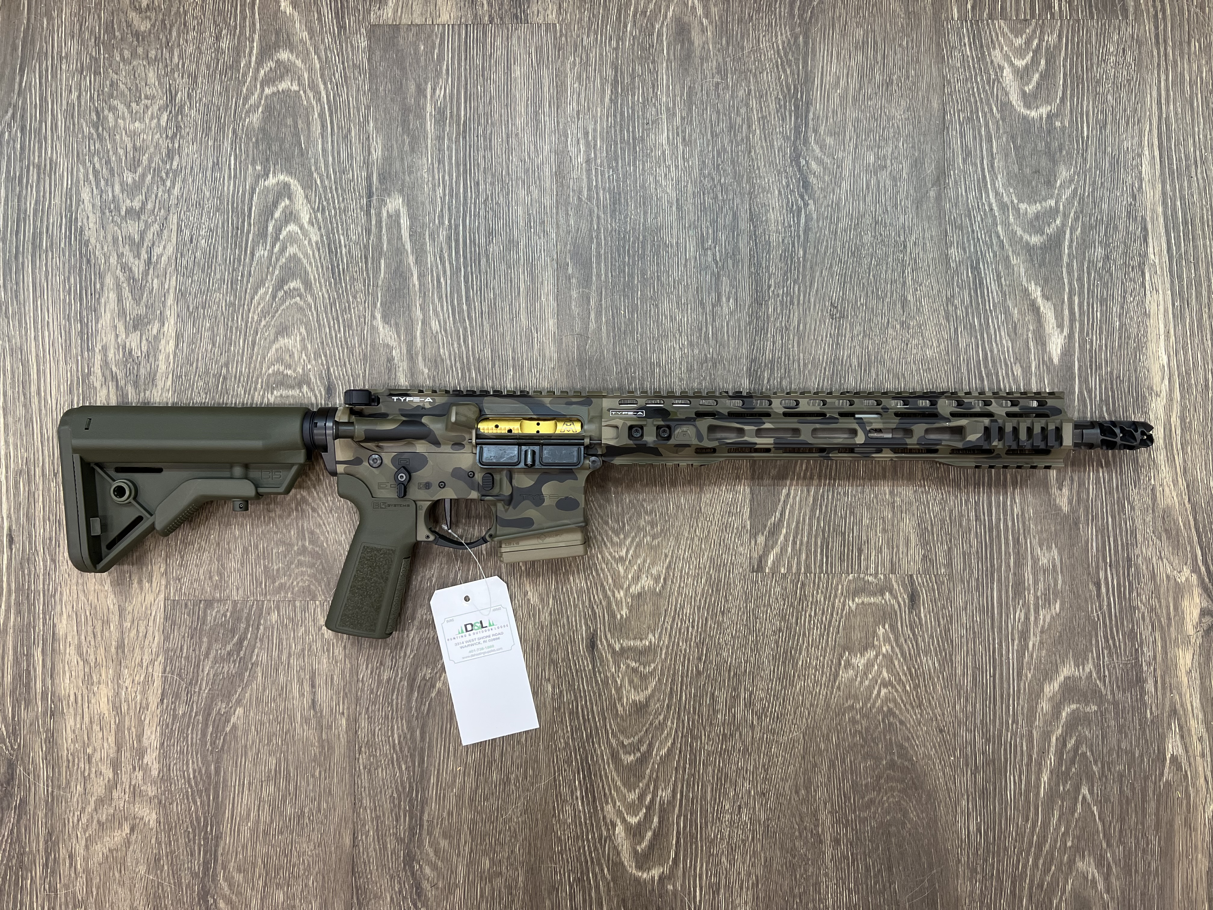 BG DEFENSE M4 TYPE-A SPR-16 MULTI-CAMO FINISH GOLD BCG 14.5" BBL 5.56 ...
